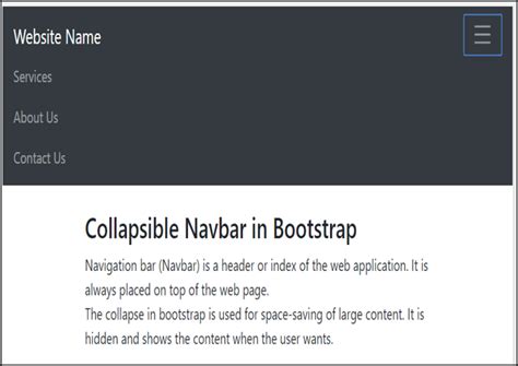 bootstrap collapse navbar how to work it in bootstrap with examples
