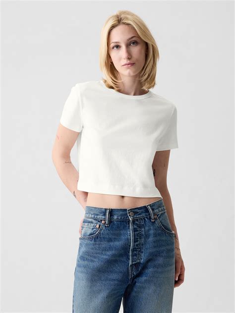 Organic Cotton Vintage Shrunken Cropped T Shirt Gap