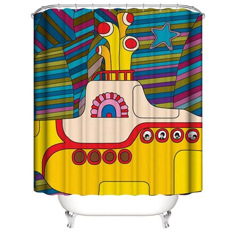 Yellow Submarine Shower Curtain The Beatles Album Bathroom Curtain