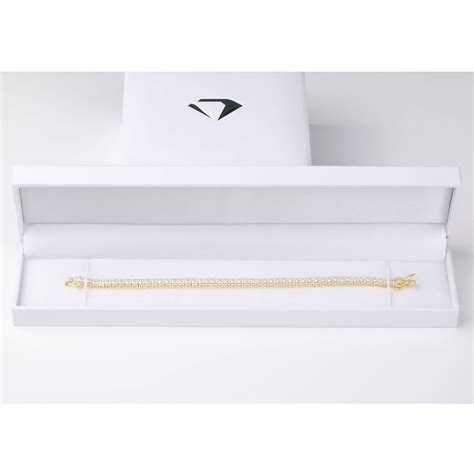 Princess Moissanite 18ct Yellow Gold Tennis Bracelet Jian London