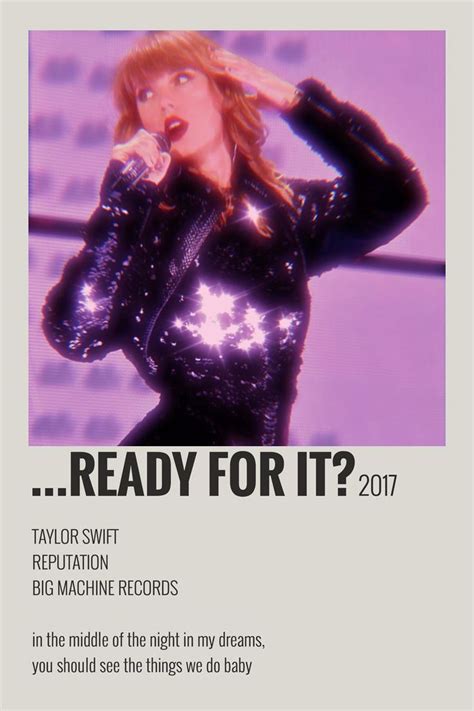 Ready For It Poster Polaroid Taylor Swift Reputation Taylor