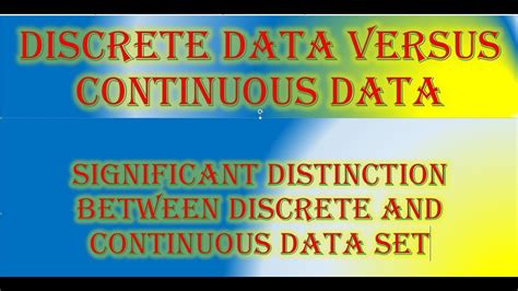 discrete data versus continuous data youtube