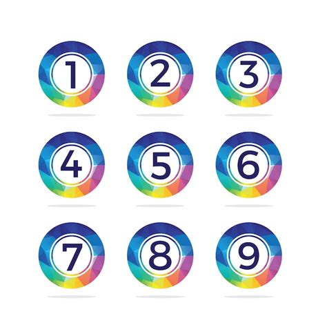 Un Conjunto De Números Del Número 1 Y 9 Vector Premium