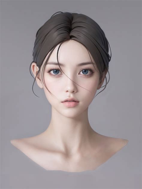 Character Modeling 3d Character Face Aesthetic 3d Girl Head Hair