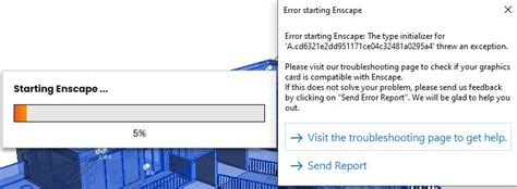 error starting enscape revit enscape