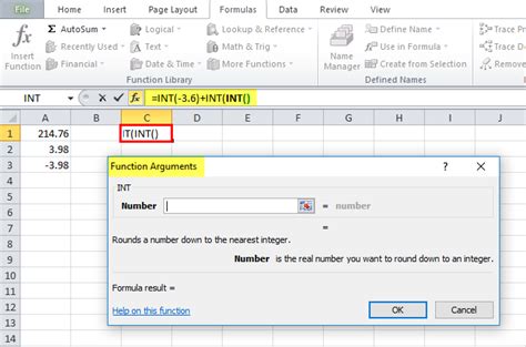 int in excel formula example how to use integer function in excel