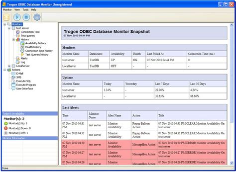trogon odbc database monitor 1 6 review and download