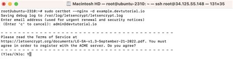 how to install let s encrypt ssl in nginx on ubuntu 23 10 devtutorial