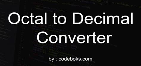 octal to binary converter