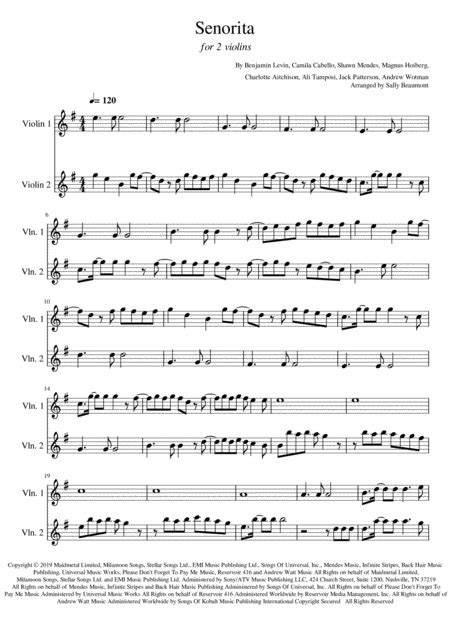 Senorita Violin Sheet Music Hot Sex Picture
