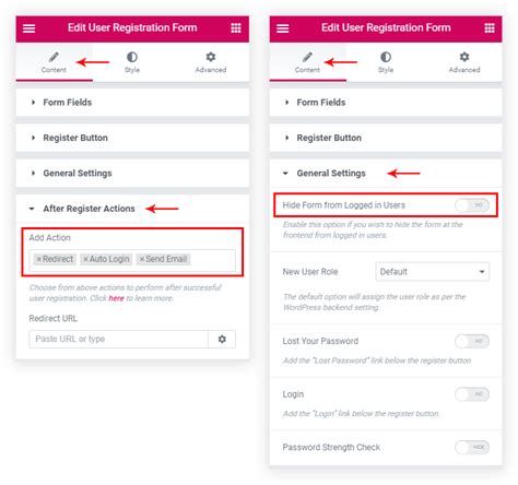 how to create a user registration form using elementor