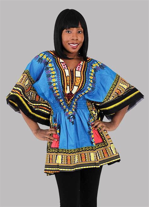 Traditional African Womens Dashiki With A Form Fitting Waist Bold