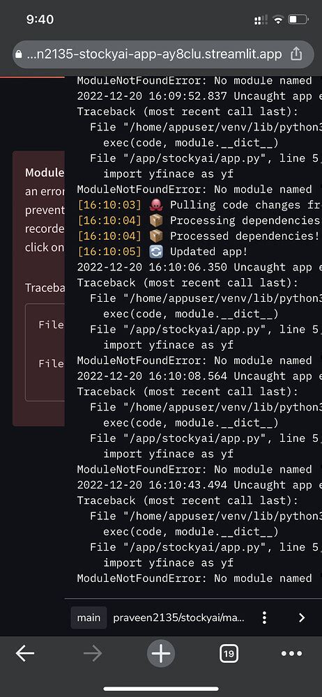 i am unable to deploy my project on streamlit cloud ☁️ streamlit