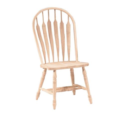 International Concepts Unfinished Wood Steam Bent Arrow Back Windsor