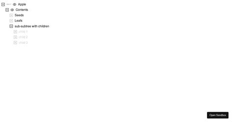 react animated tree forked codesandbox