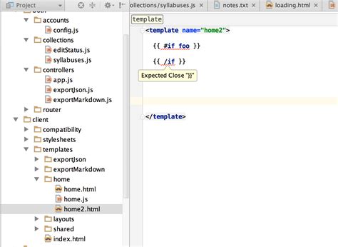 meteor intellij idea 14 does not recognize spacebars templates