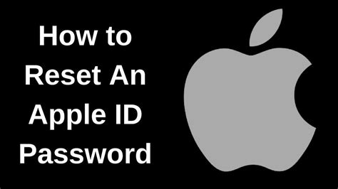How To Reset An Apple Id Password Youtube