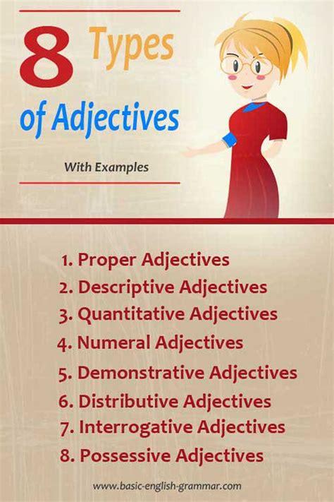 8 Types Of Adjectives With Examples 8 Types Of Adjectives
