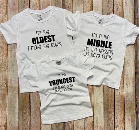 Funny Three Sibling Shirts Brother Or Sister Set Of Three Etsy
