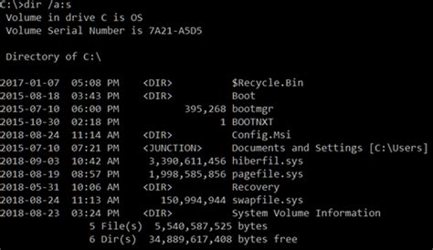 how to use the dir command in windows