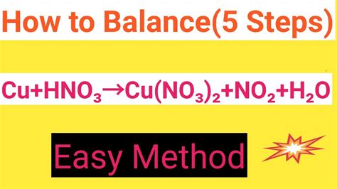 Cu Hno3 Cu No3 2 No2 H2o Balanced Equation Copper Nitric Acid Copper