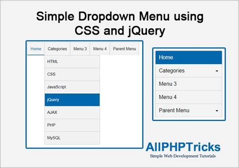 simple dropdown menu using css and jquery all php tricks web