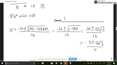 section 7 2 part 2 finding complex solutions of
