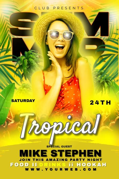 Summer Tropical Party Flyer Template Postermywall