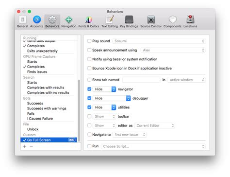 ios xcode 7 code editor in full screen mode shortcut stack overflow