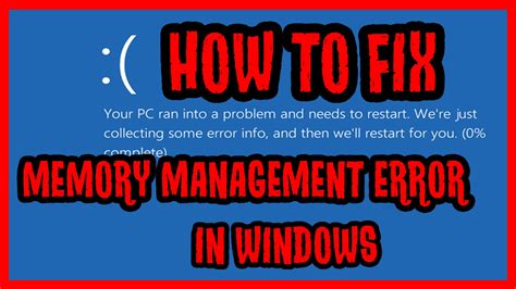 how to fix memory management error in windows 10 7 8 8 1 blue