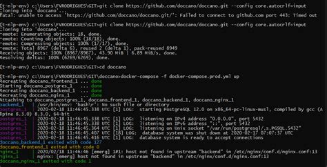 problem installing doccano using docker compose · issue 553 · doccano