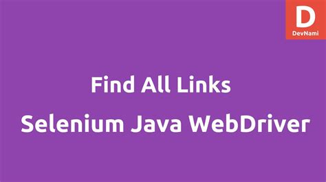 find all links using selenium java webdriver youtube