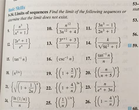 solved limits of sequences find the limit of the following
