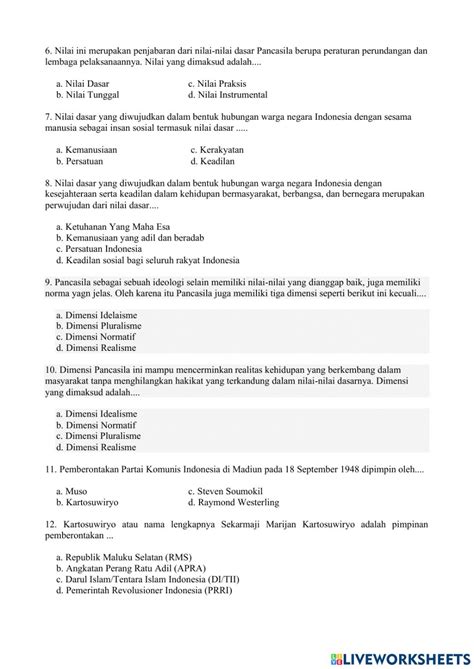 Soal Pas Ppkn Kelas 9 Tp 2022 2023 Worksheet
