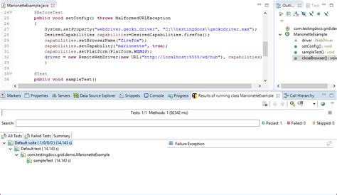running test using remotewebdriver with marionette testingdocs