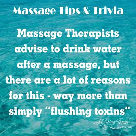 Massage Tips And Trivia Drink Water