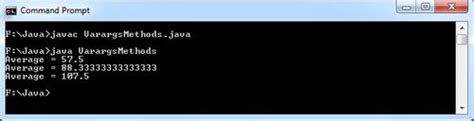varargs variable length arguments method in java example