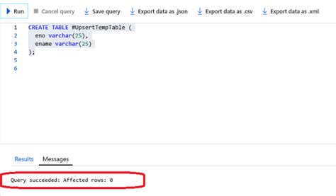 unable to access the temp tables in azure sql database