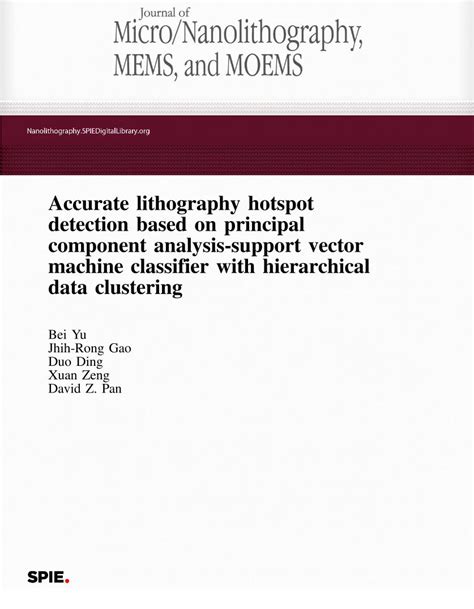 Pdf Accurate Lithography Hotspot Detection Based On Principal