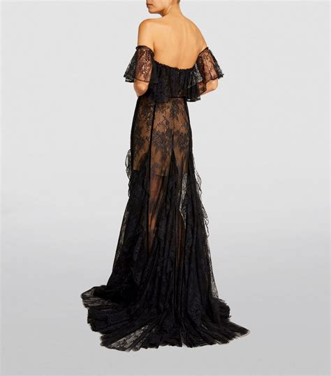 Womens Costarellos Black Lace Rosaline Gown Harrods Uk
