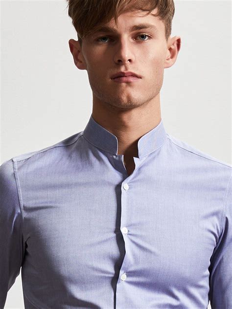 Cotton Mandarin Collar Shirt Chinese Collar Shirt Shirt Outfit Men