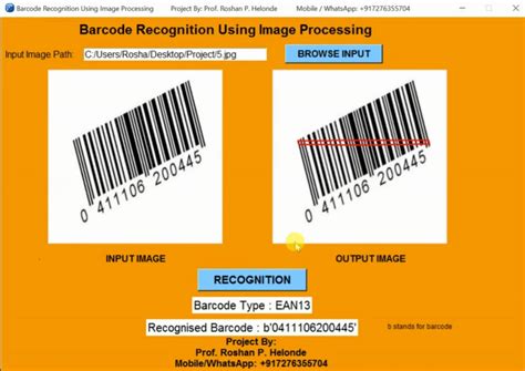 python code for barcode recognition using image processing