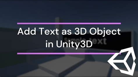 unity3d text as object in the scene text mesh tutorial youtube