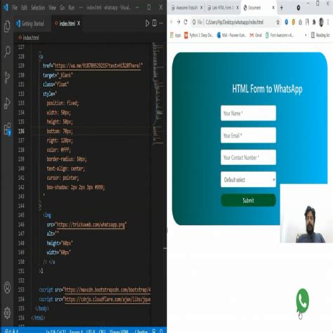 floating whatsapp button send form data to whatsapp coding master