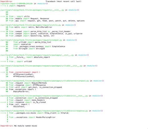python mac import requests error requests module