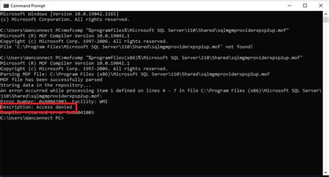 troubleshooting access denied when run command prompt autocount