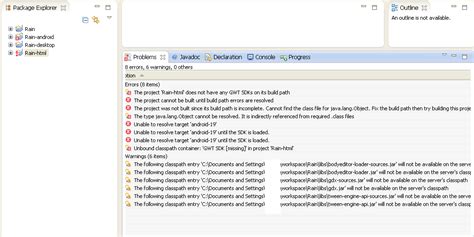 java errors while setting up libgdx on eclipse stack overflow