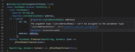 flutter not able to use nested models with entities entities models