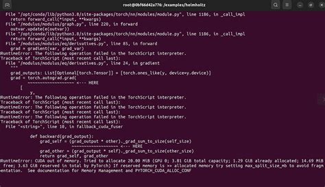 cuda out of memory error when running helmholtz example in modulus