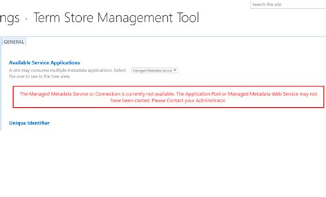fix sharepoint error the managed metadata service or connection is